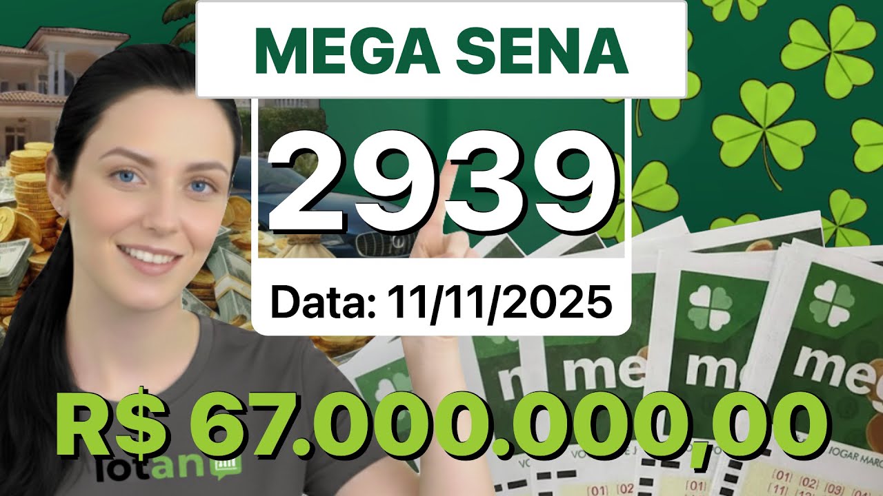 🍀 Mega Sena 2939 — Resultado de Hoje | Dezenas Sorteadas - YouTube