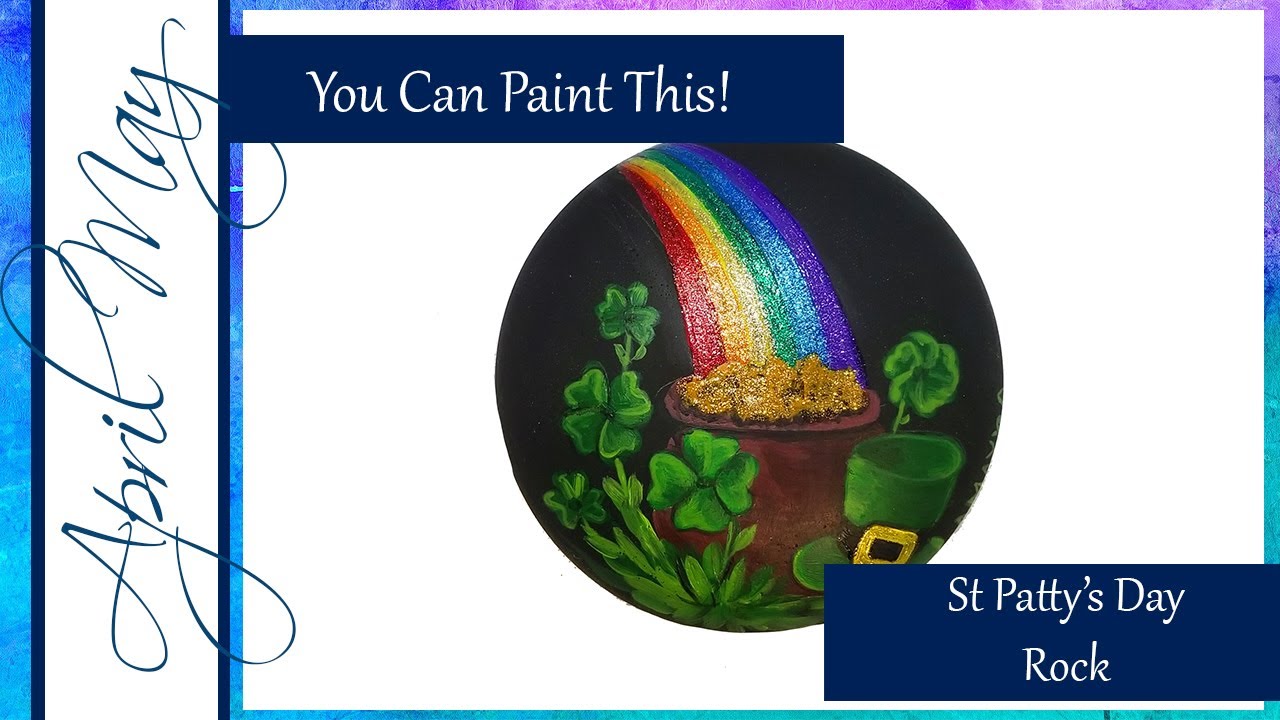 Painting Tutorial #99: How to draw and paint a St. Patrick's Day rock ...