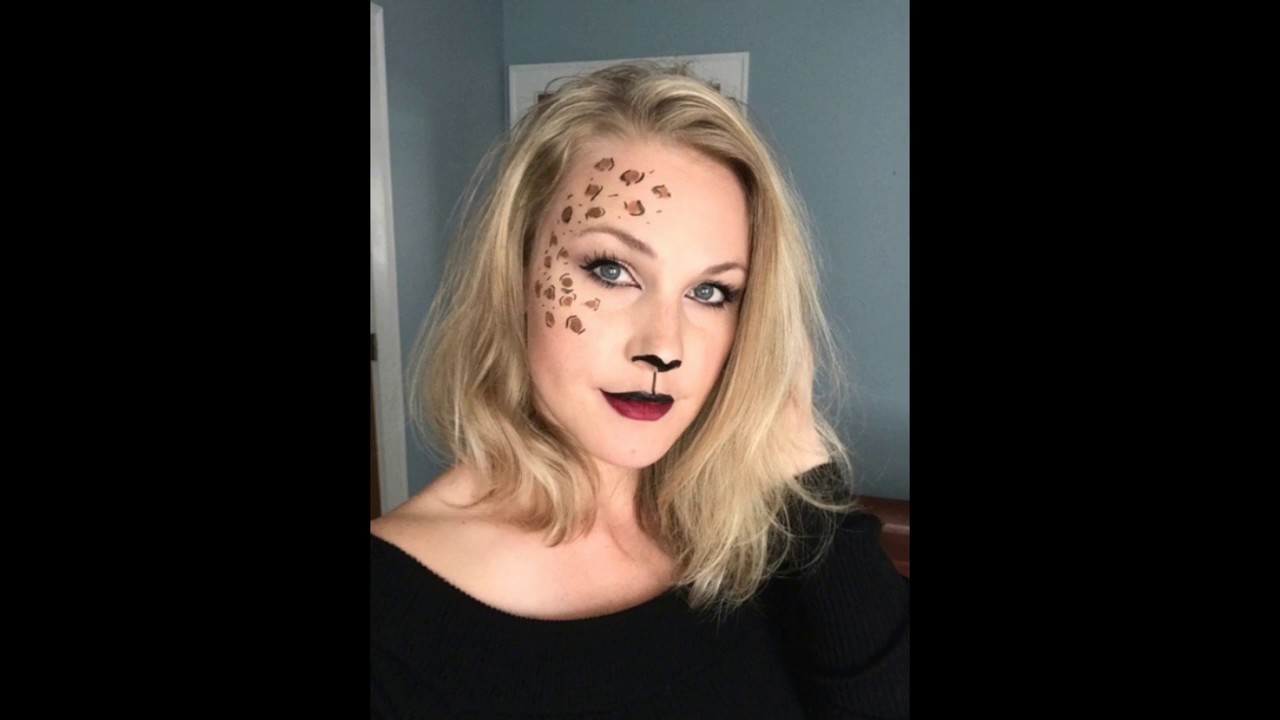 QUICK and EASY Halloween Leopard Makeup - YouTube