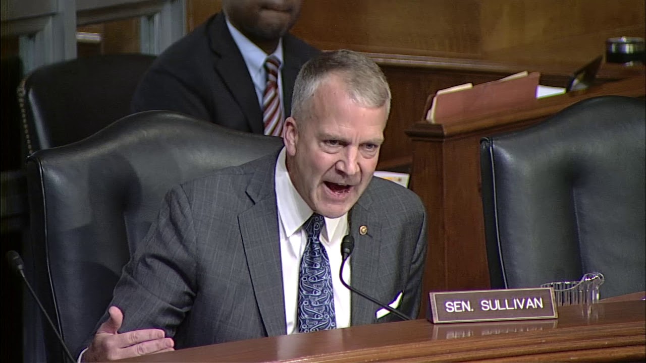 Sen. Dan Sullivan (R-AK) at a Senate Environment & Public Works Hearing ...