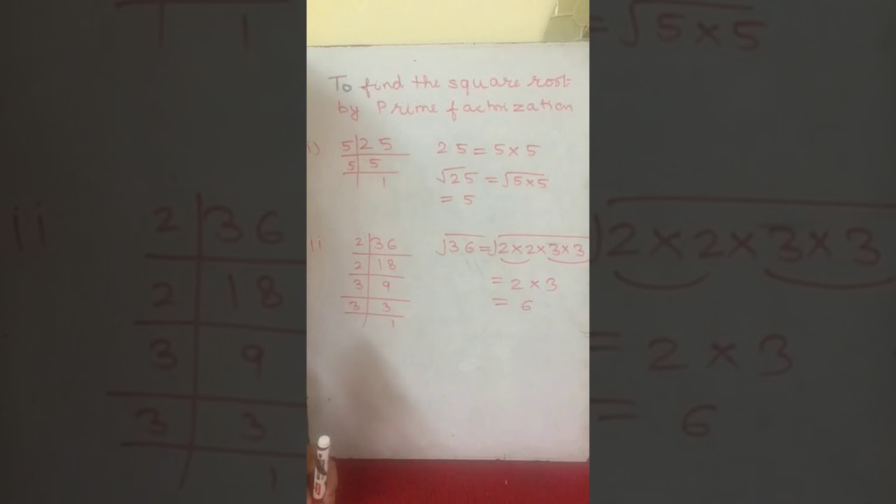 To Find The Square Root By Prime Factorization YouTube To Find The Square Root By Prime Factorization YouTube