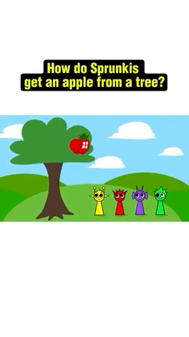 How do Sprunkis get an apple from a tree? - YouTube