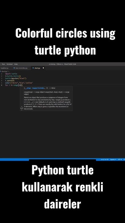 Colorful Circles Using Turtle Python 🐢 Shorts Youtubeshorts Python Programming Subscribe 5211