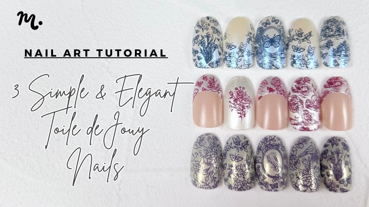 🕊 French-Inspired Nail Stamping Tutorial: 3 Simple Spring Toile de Jouy ...