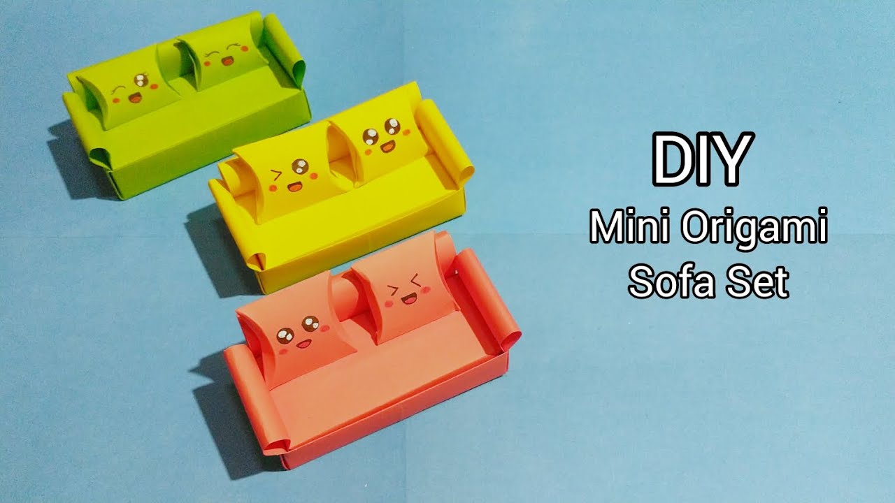 DIY Mini Origami Sofa Set/ How to make origami sofa set #paper craft # ...