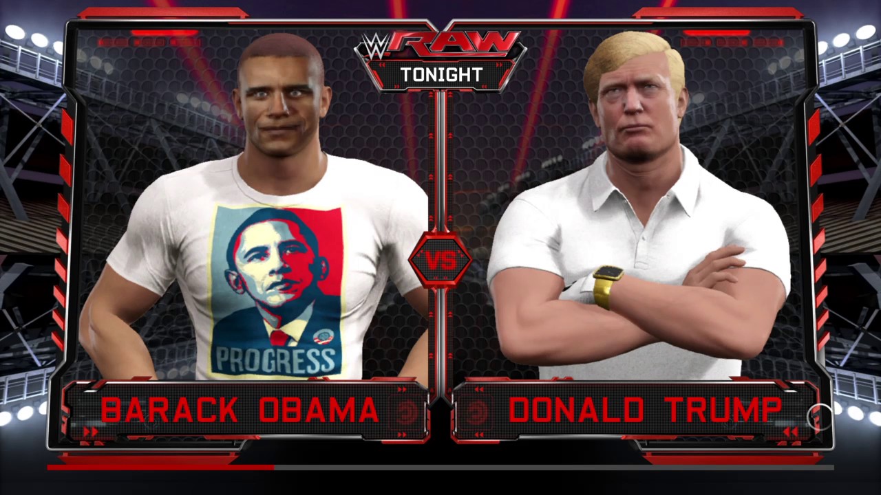 WWE 2K17 Barack Obama VS Donald Trump In A Backstage Brawl - YouTube
