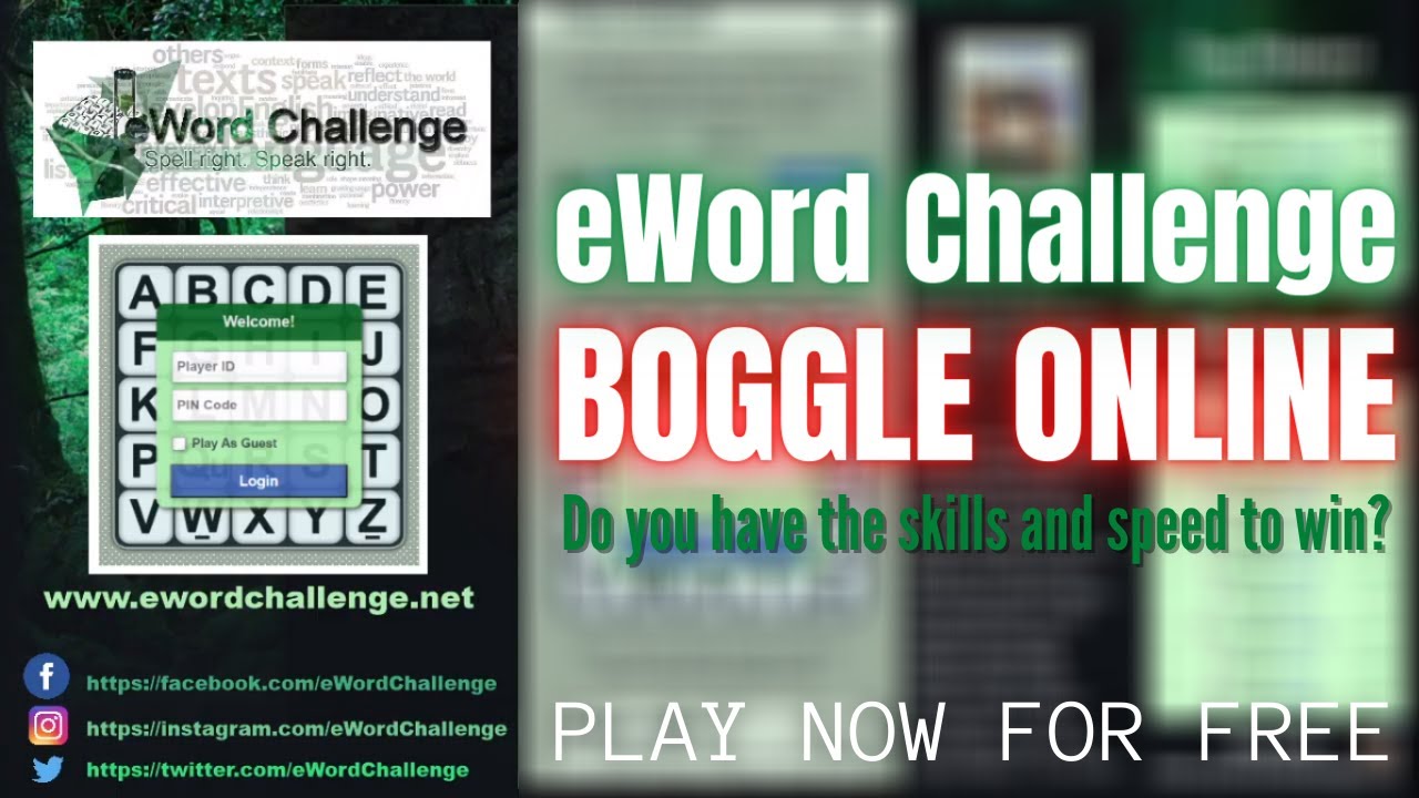 PLAY eWord Challenge NOW! A BOGGLE WORD GAME AVAILABLE IN ENGLISH ...