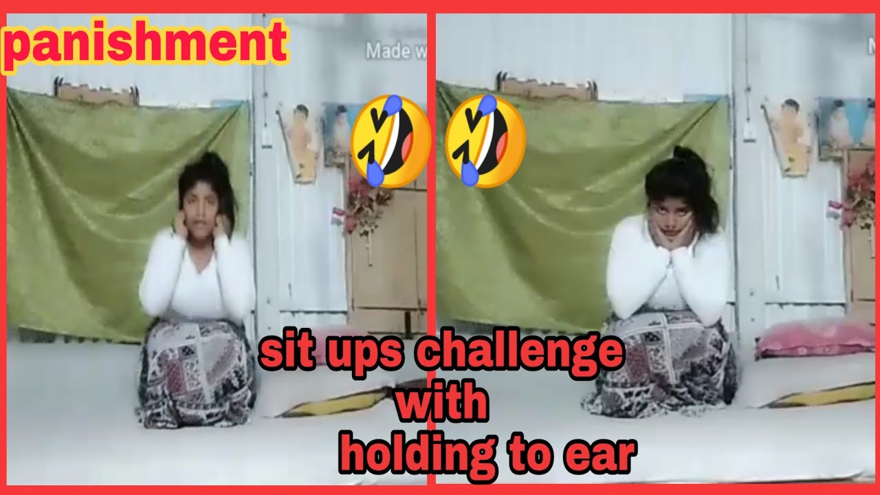 Sit ups challenge with holding to ears.sit ups panishment challenge ...