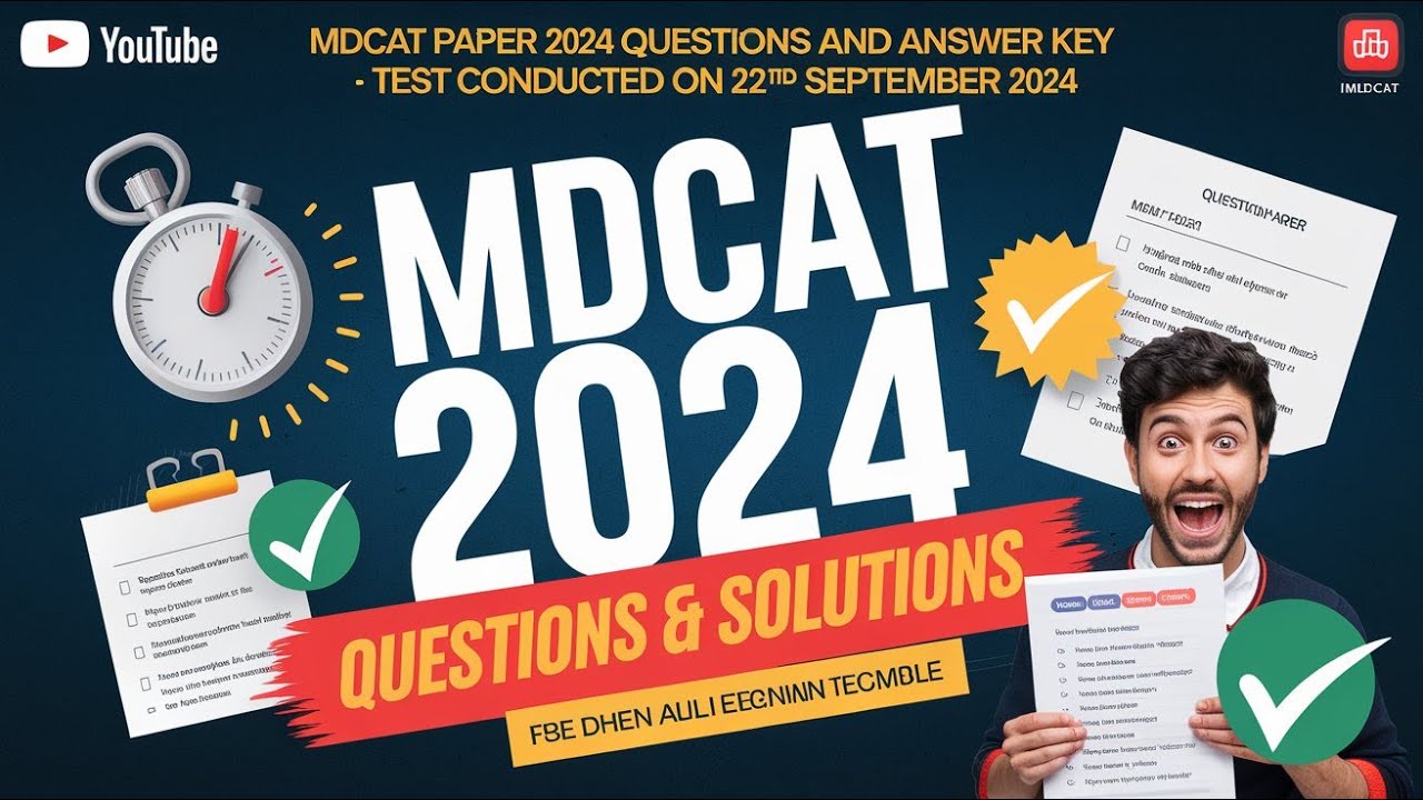 MDCAT 2024 Answer Key | MDCAT 2024 Paper Key | MDcat 2024 Paper | Solve ...