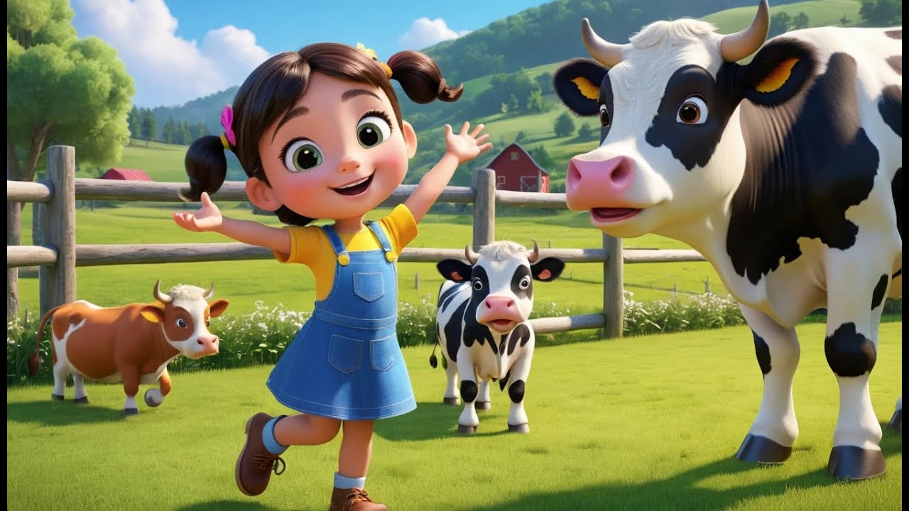 Five Little Cows on the Train | Popular Nursery Rhyme for Kids ...