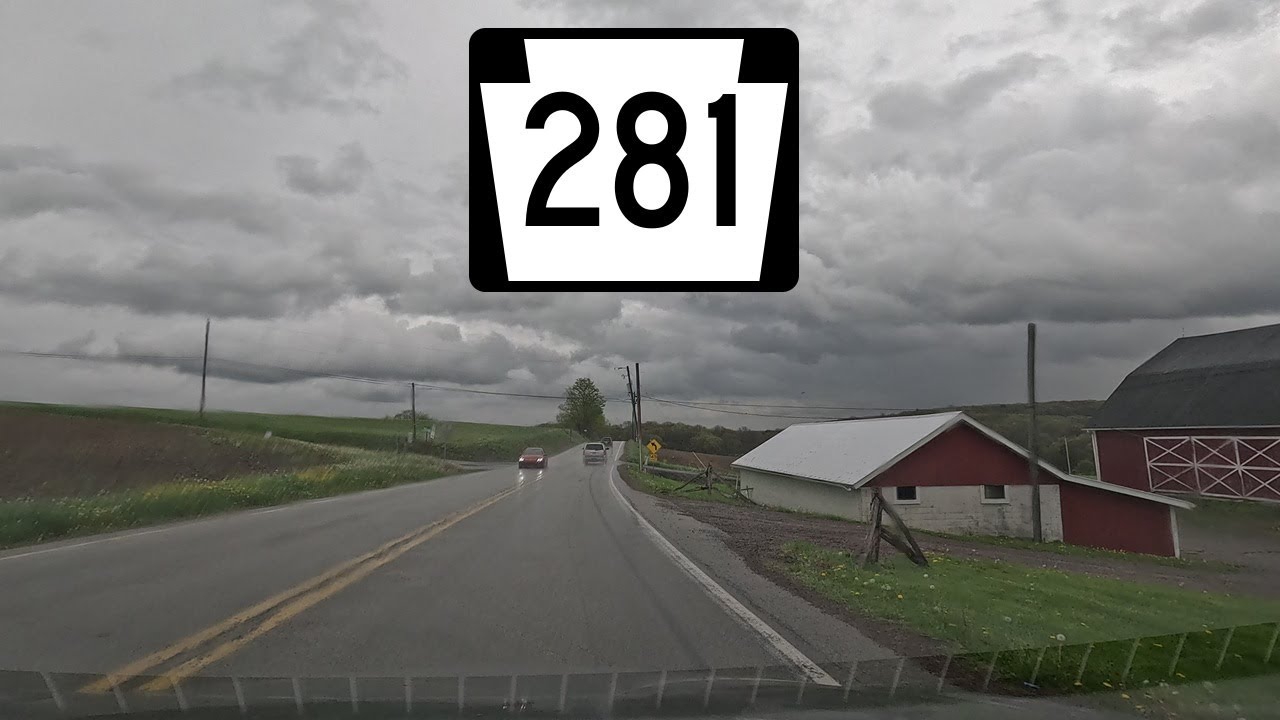 ⁴ᴷ⁶⁰ Driving in rain on Pennsylvania Route 281 from New Centerville, PA ...