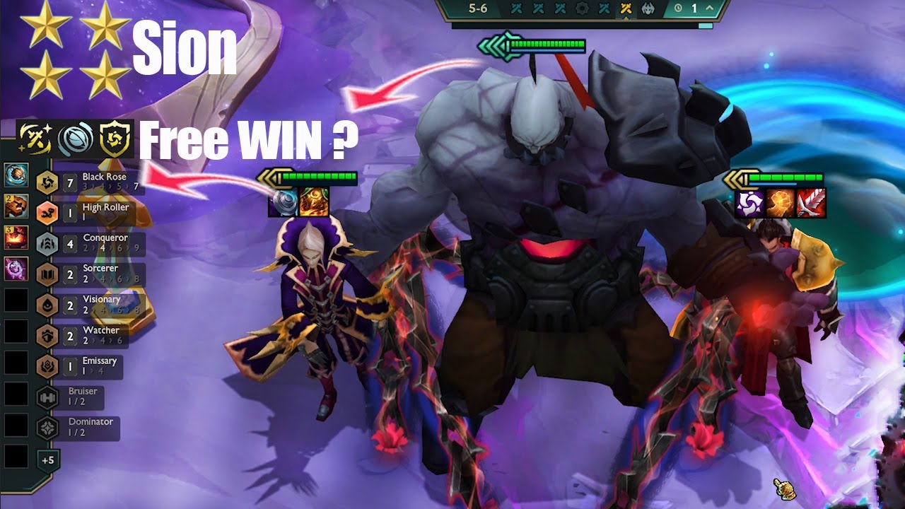 4 Star Sion ⭐⭐⭐⭐ Free Win??? | 7 Black Rose | TFT SET13 RANKED # ...
