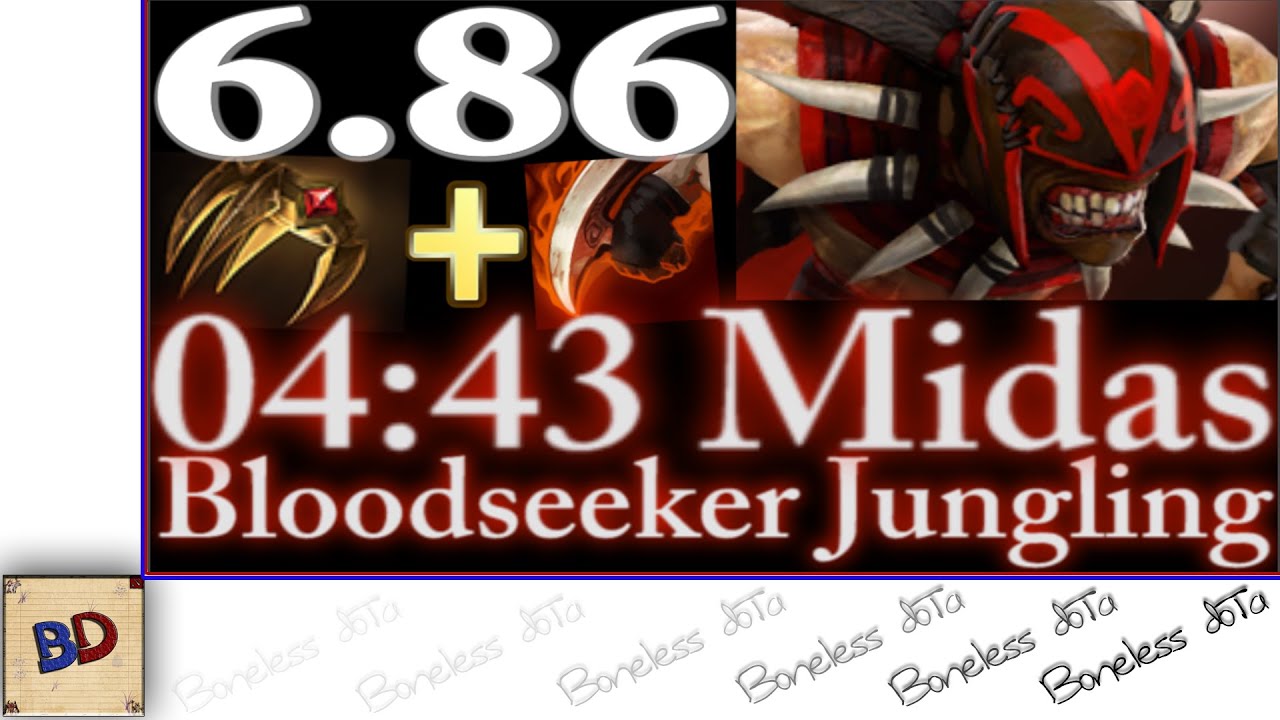 Dota 2 6.86 | Bloodseeker Iron Talon Jungling 4 MINUTE MIDAS | Jungle ...