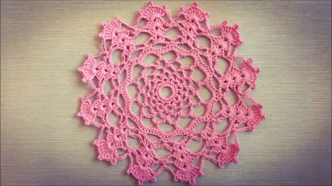 Pretty Pink Crochet Doily Tutorial - YouTube