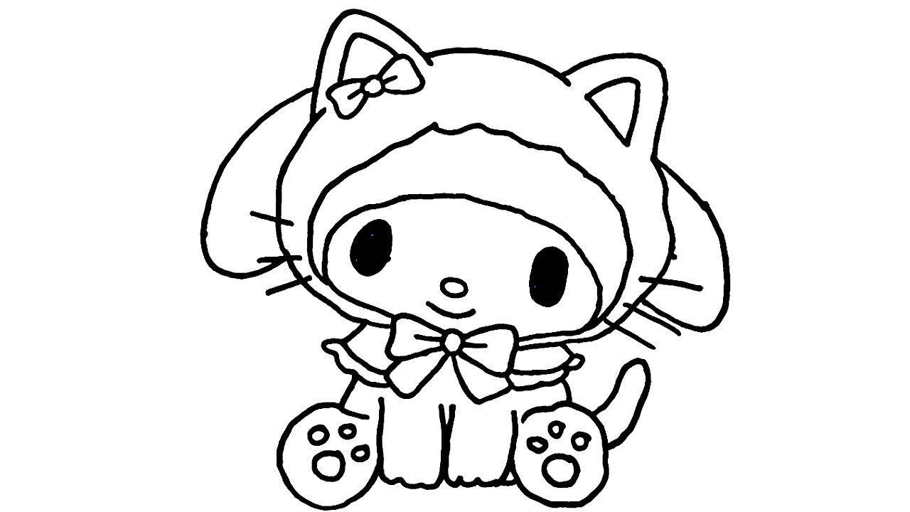 How to Draw My Melody Cat Easy | Easy Step by Step Drawing | Sanrio ...