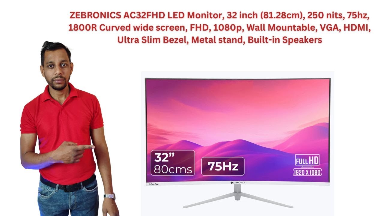 ZEBRONICS 32" CURVE MONITOR CHEAPEST 32" CURVE MONITOR AVAILABLE - YouTube