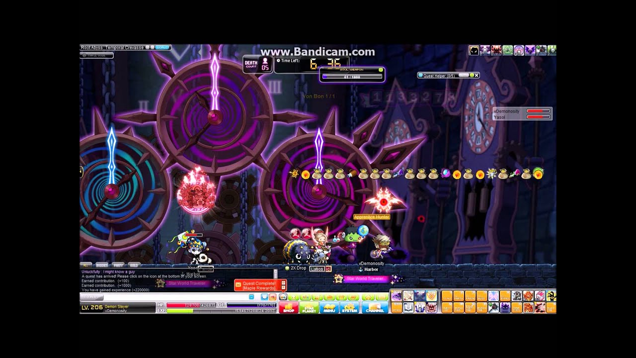 Maplestory [Scania] Root Abyss Boss Run - YouTube