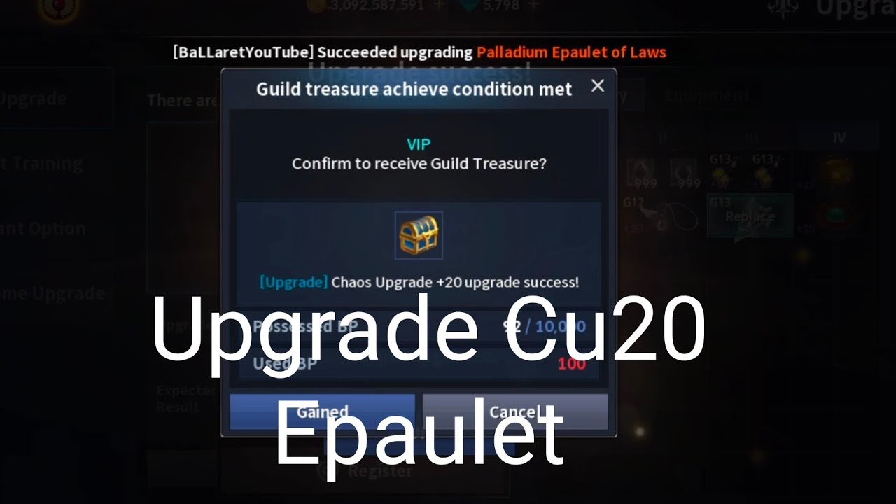 Cabal Mobile Upgrade Cu20 Epaulet I BaLLaretYoutube I December 30 2022 ...