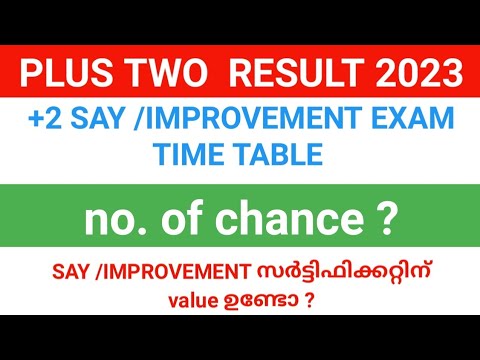 plus two say/improvement exam Time table| value of say improvement ...