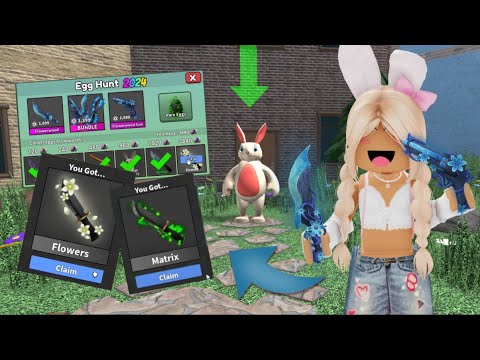 I GOT ALL EASTER MM2 UPDATE ITEMS!! (Murder Mystery 2) MATRIX + FLOWERS ...