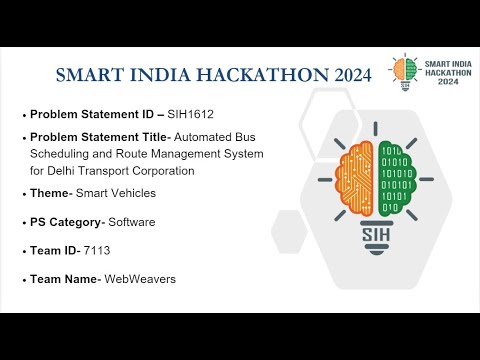 SIH1612 | Automated Bus Scheduling and Route Management System for ...