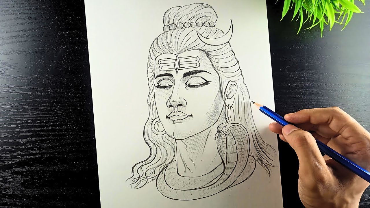 How To Draw Lord Shiva | Easy Drawing of Lord Lord Mahadev | Step By Step Lord Shiva Drawing ...