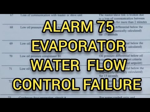 chiller carrier 30gx,30xhc ,30Xa, Alarm 75 water flow control fault عطل ...