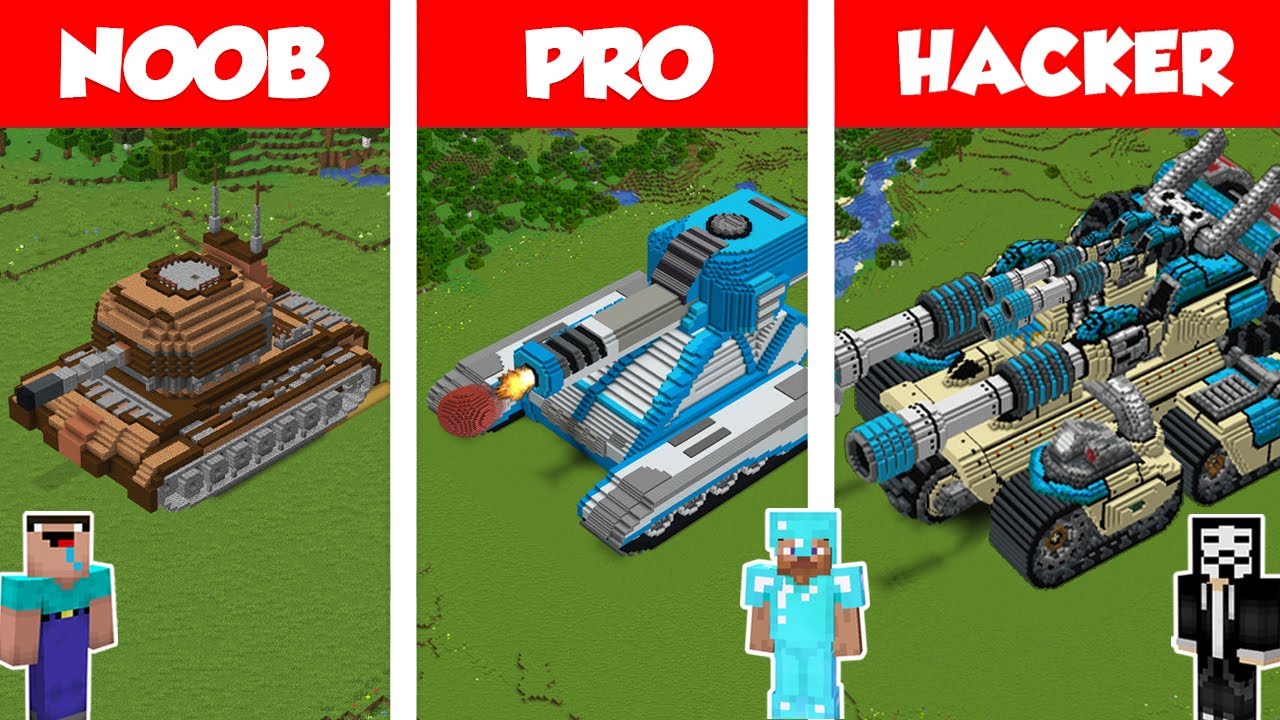Minecraft TNT TANK HOUSE BUILD CHALLENGE - NOOB vs PRO vs HACKER vs GOD ...