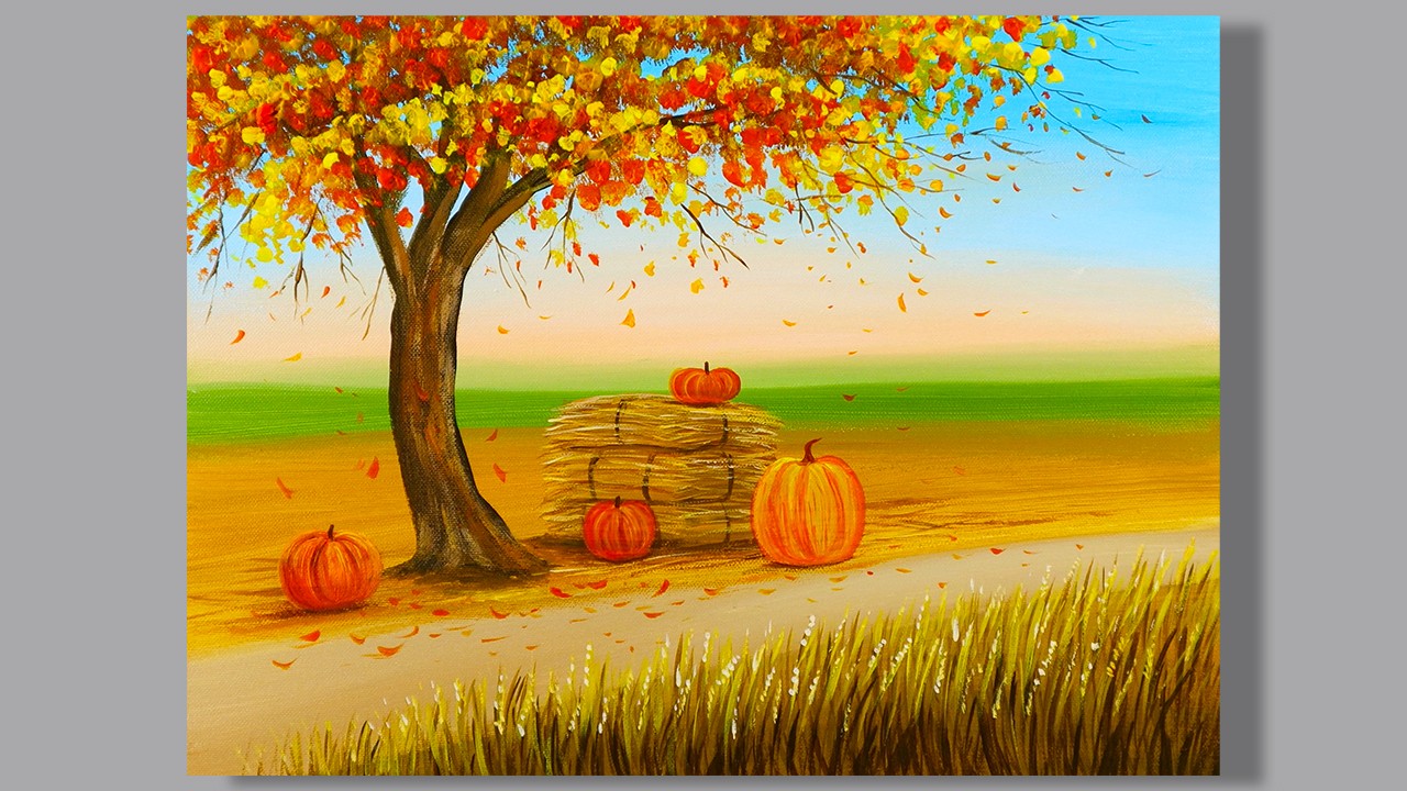 Autumn Bliss: A Fall Tree Painting Tutorial - YouTube
