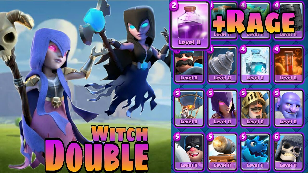 Clash Royale - Witch and Night witch VS all cards + Rage - YouTube
