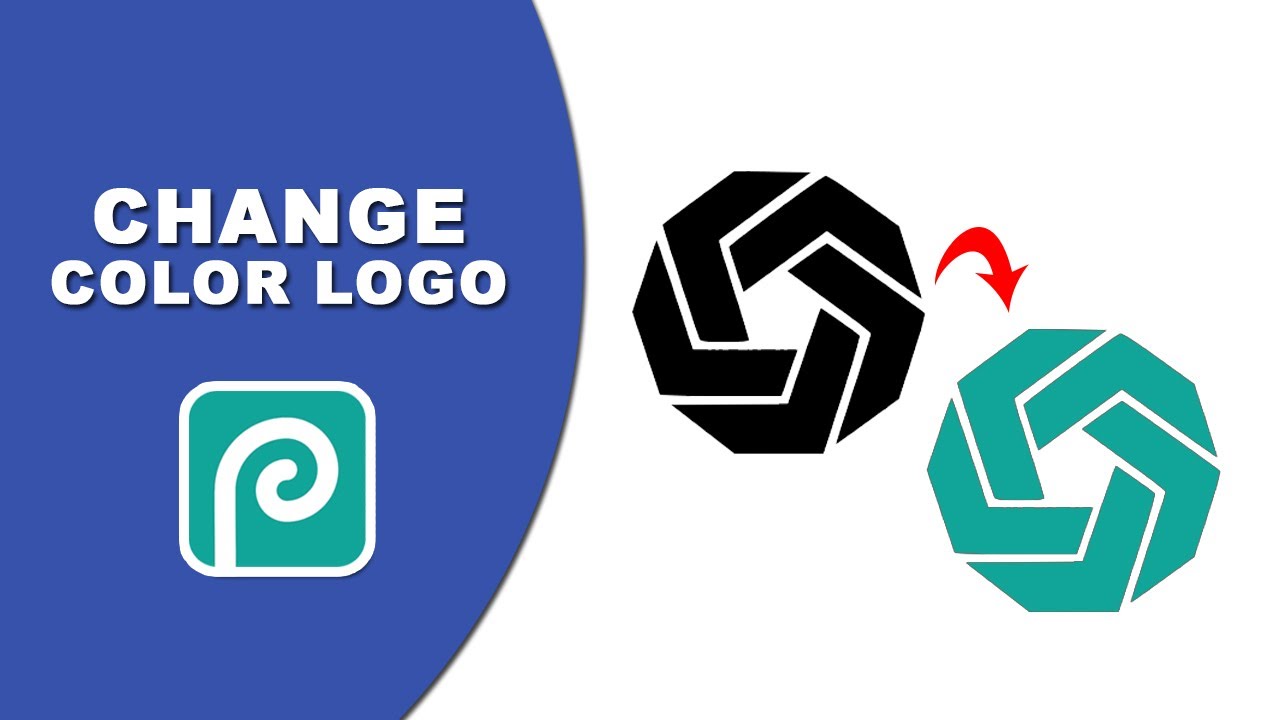 How to change color of logo in photopea - YouTube