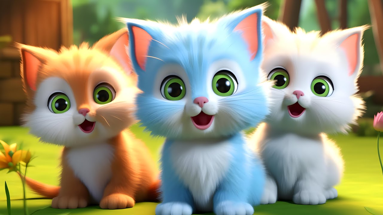 Three Little Kittens Cat Song | Play with Kittens | Pet Care Song ...