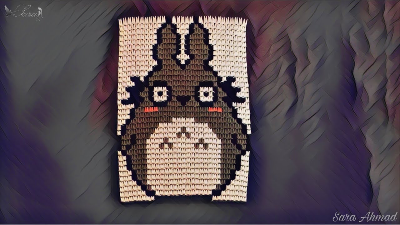 How to make 3d origami a Totoro painting 2 - part 1 - YouTube