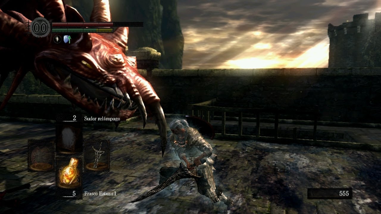 Dark Souls - Defeating Hellkite Drake (Early in game - Melee) - YouTube
