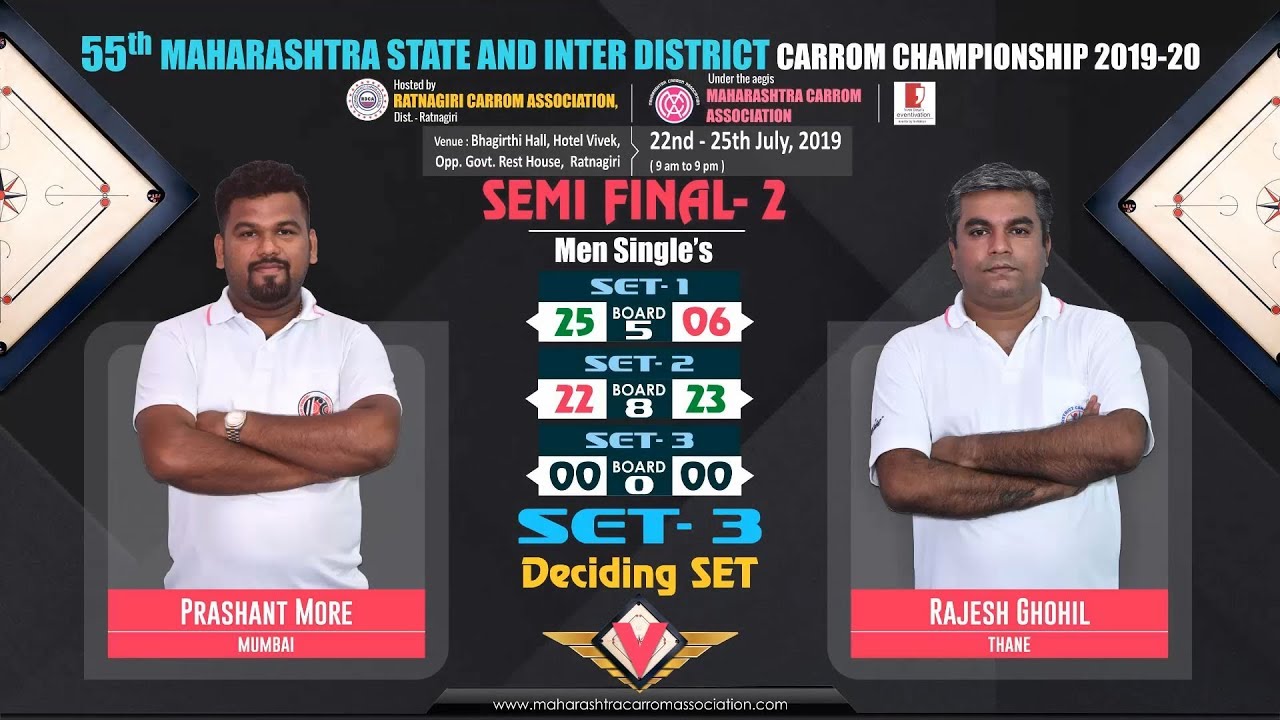 SF-2 (MS): SET-3 | PRASHANT MORE (MUMBAI) VS RAJESH GOHIL (THANE) - YouTube