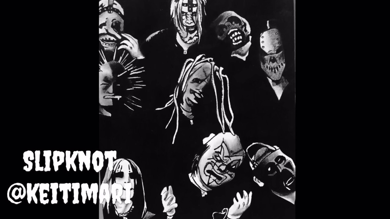 Slipknot Band Drawing Time Lapse - Gel Pen and Mechanical Pencil - YouTube