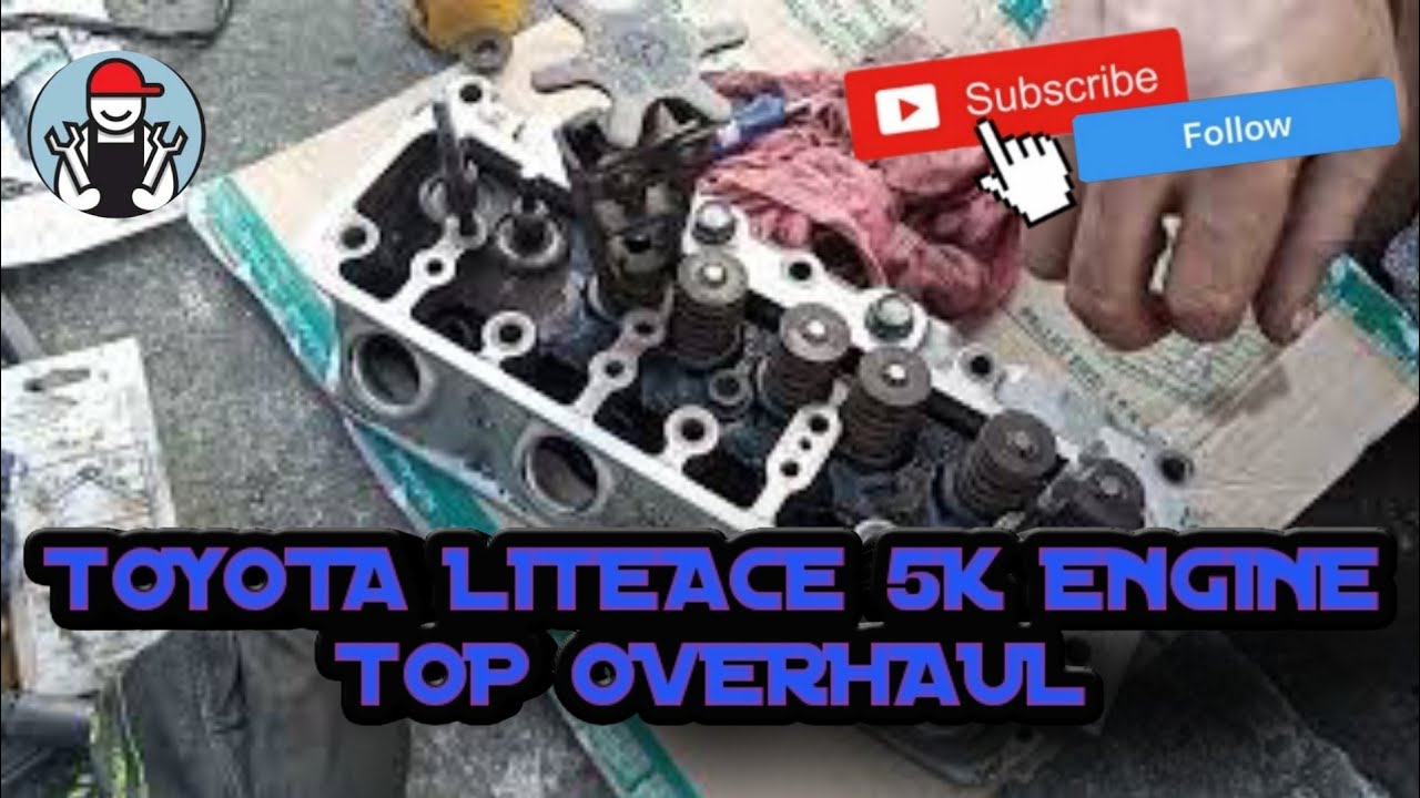 toyota liteace 5k engine top overhaul - YouTube