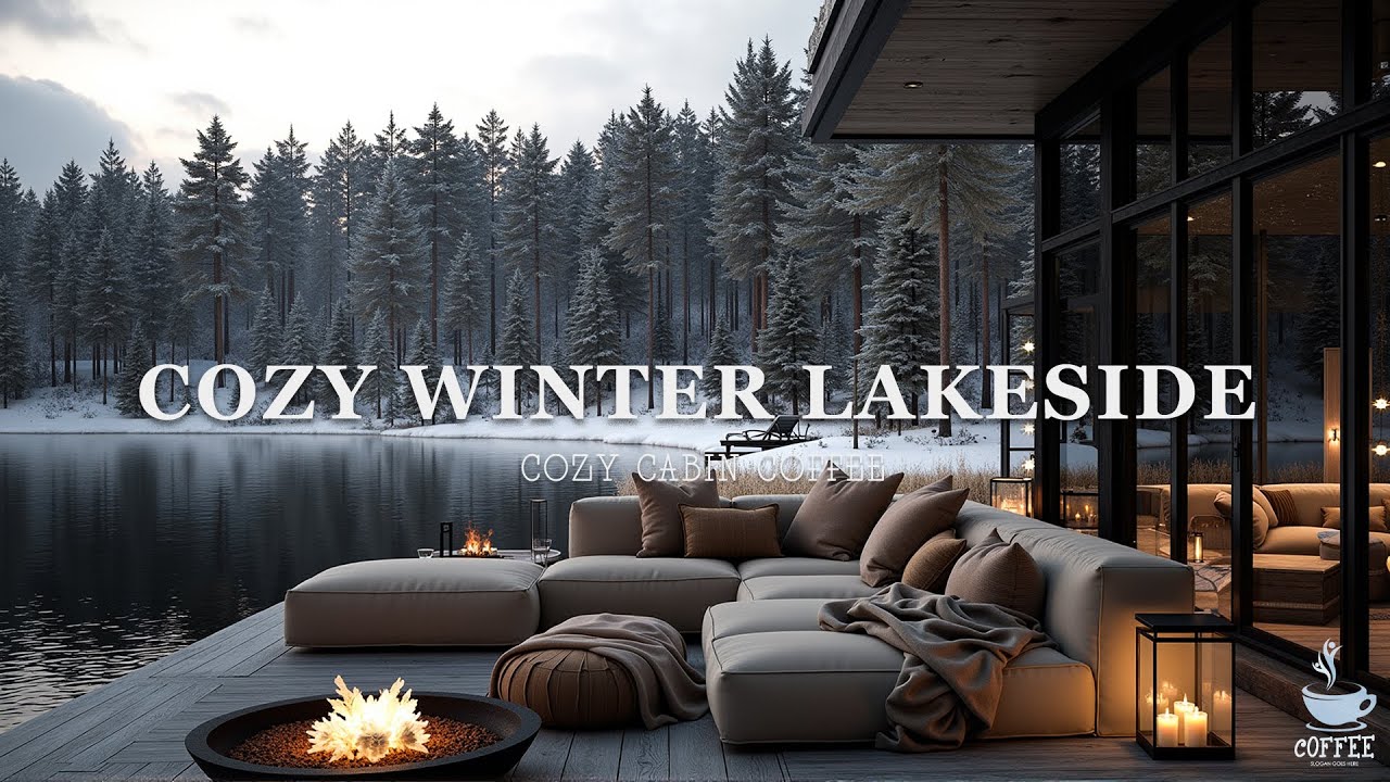 Cozy Winter Lakeside | Happy Jazz Music For Relaxing and Working ...