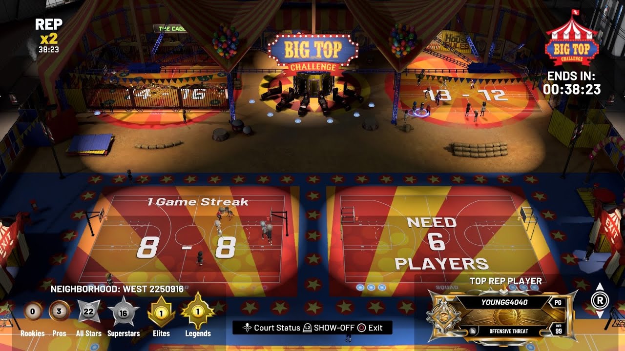 WEST SERVERS BIG TOP CHALLENGE !! BEST LEGEND ON 2K20 !! LIKE AND ...