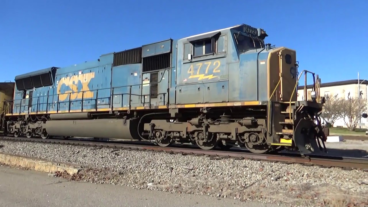 Awesome Leslie RS5T CSX 4772 SD70MAc Leads Q471-24 In Hamlet - YouTube