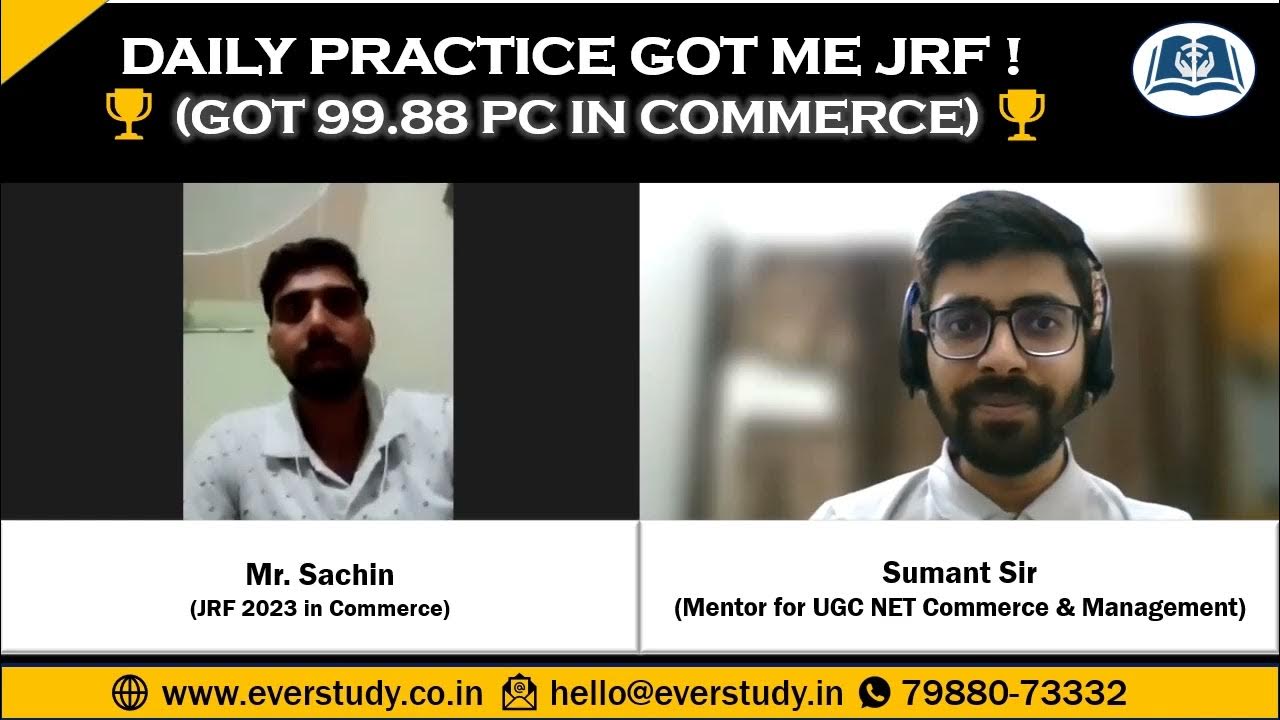 Interview with Topper Sachin | JRF in Commerce | UGC NET December 2022 - YouTube