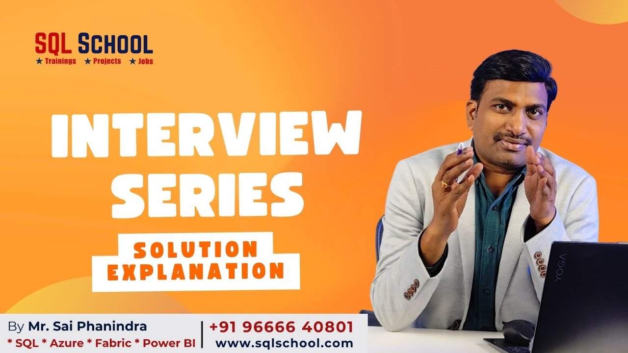 Week 2 Interview Series: Solution Explanation Class | #sqlschool #sqlinterview - YouTube