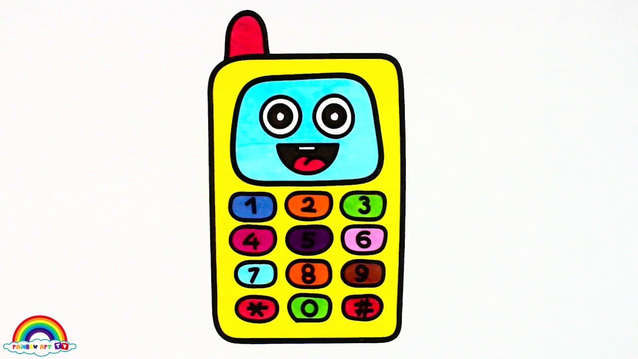 How to Draw I phone, Baby Songs Nursery Rhymes Art Colors for Kids ...