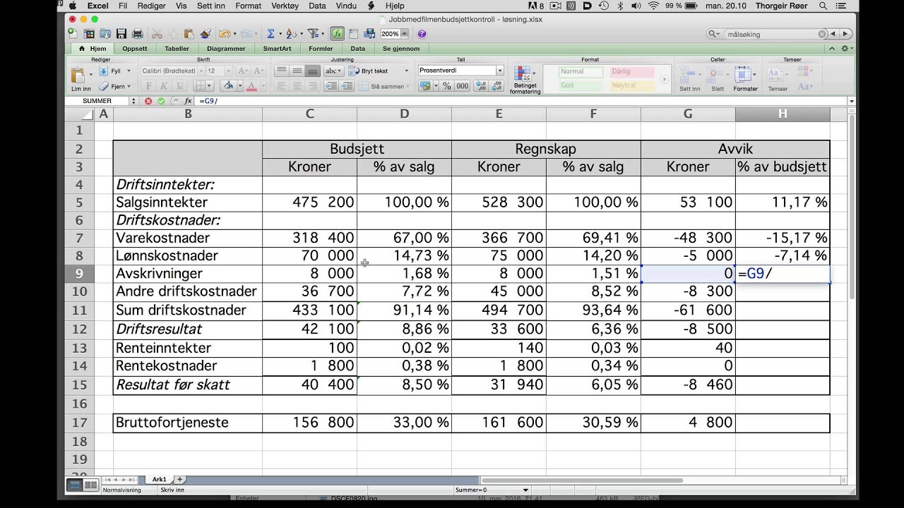 Personlig Resultatregnskap Mal Excel Enkeltpersonforetak: Må Jeg