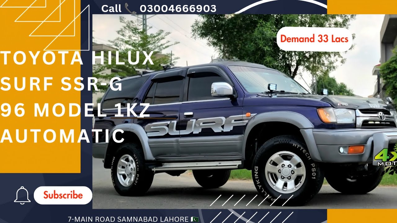 Toyota Hilux Surf SSR-G 96 Model 1KZ Automatic |Sale Review Video ...
