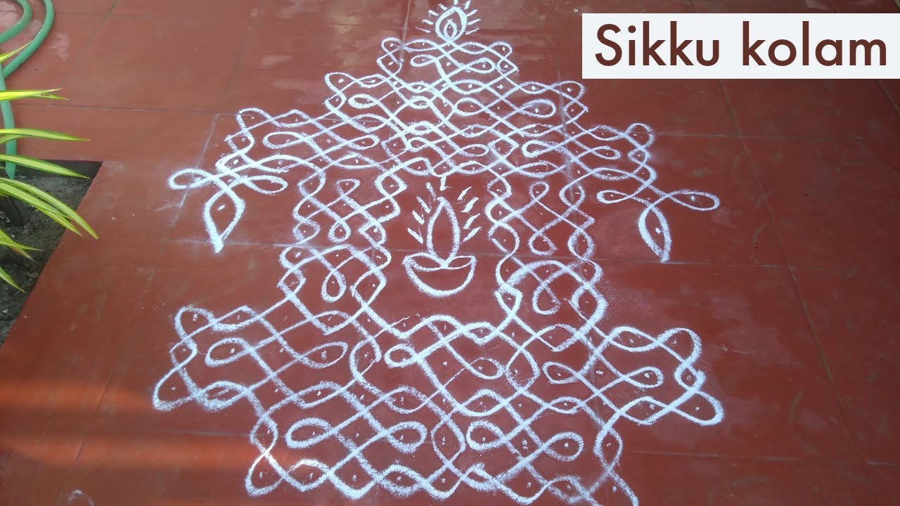 Pongal kolam - Traditional Sikku kolam - temple design - kambi kolam ...