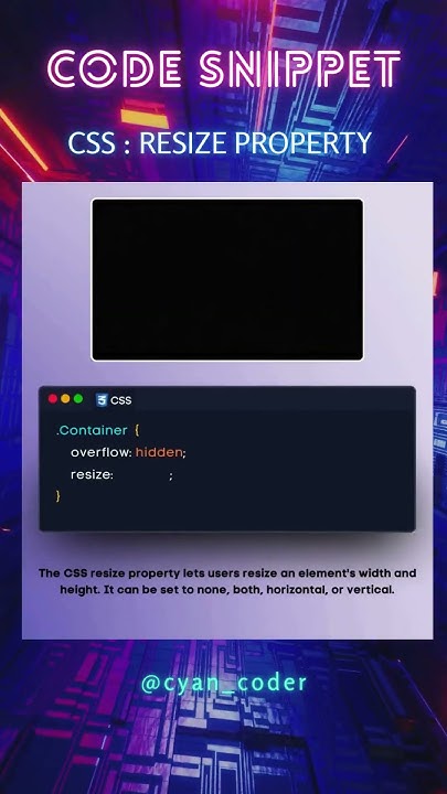 CSS:Resize-Property#css#html#responsive#tricks#tips#frontend#project#js#kpop#trending#shorts# ...
