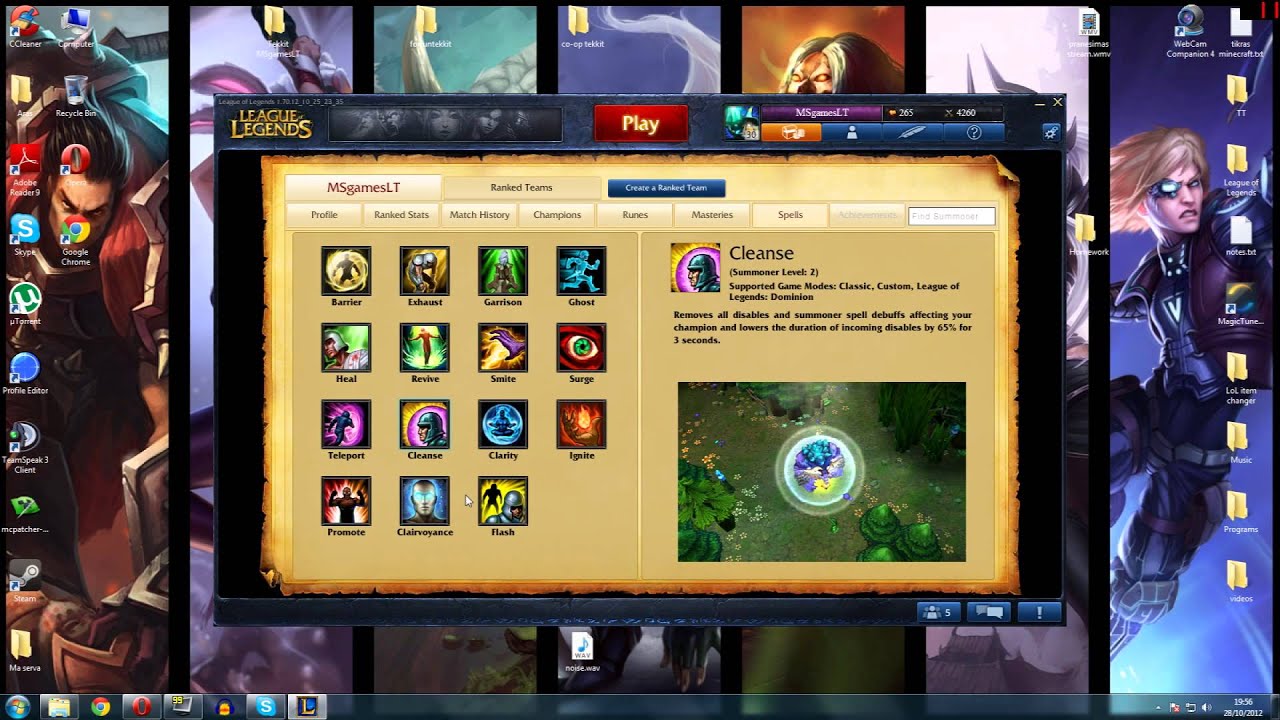League of Legends pamokos- 1 dalis Summoner spells - YouTube
