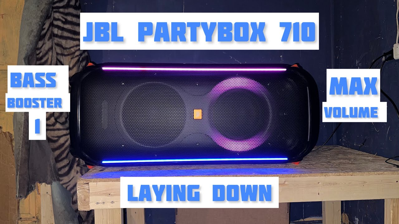 JBL partybox 710 bass booster 1 max volume laying down - YouTube