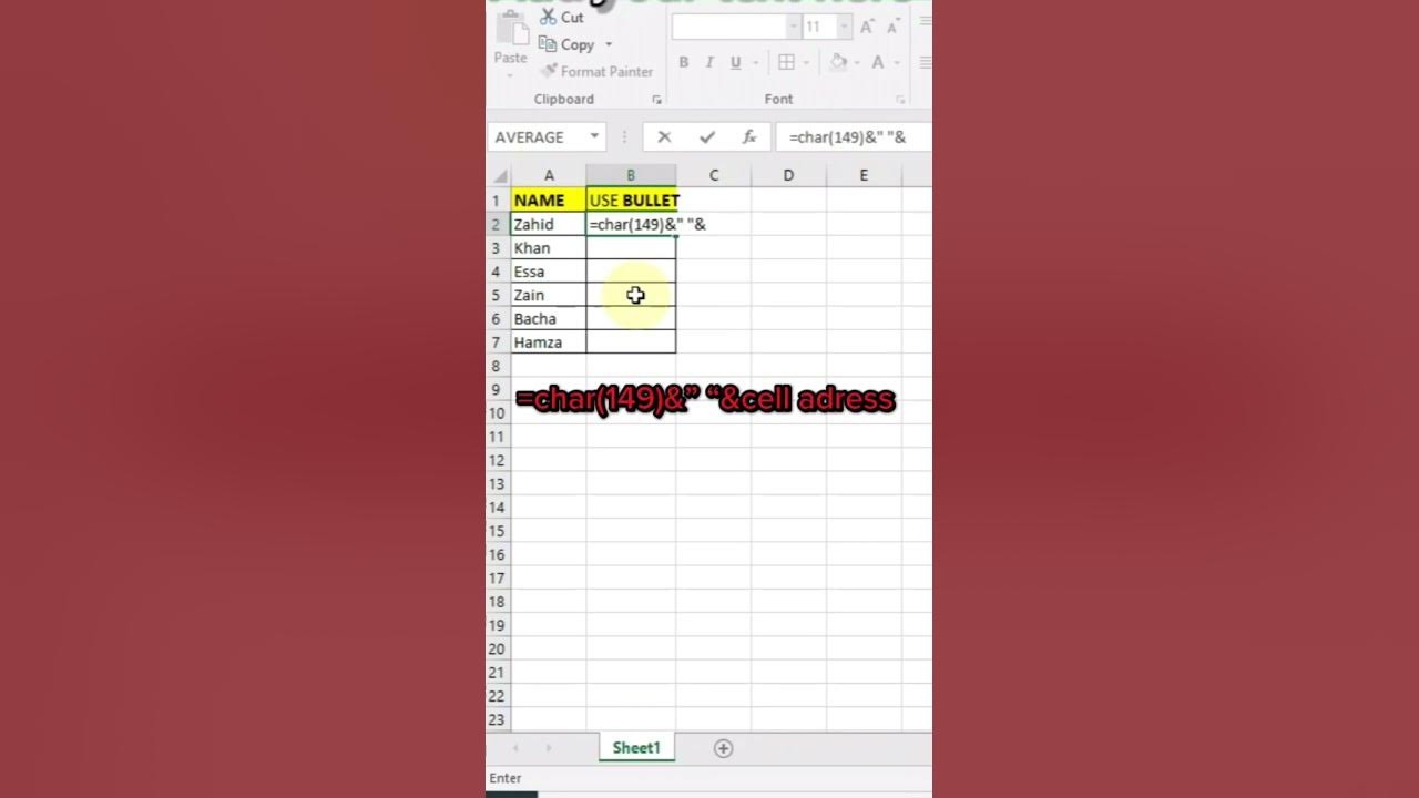 Tricks in MS Excel || Add Bullets in MS Excel #shorts #ytshort #ytshorts - YouTube
